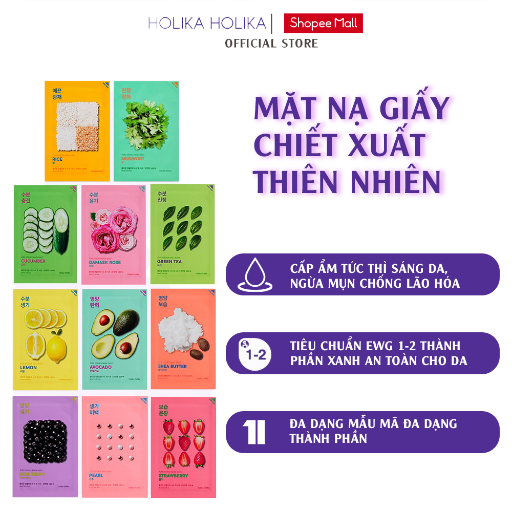 HOLIKA HOLIKA Holika Pure Essence Mask Korean 3D Paper Mask ...