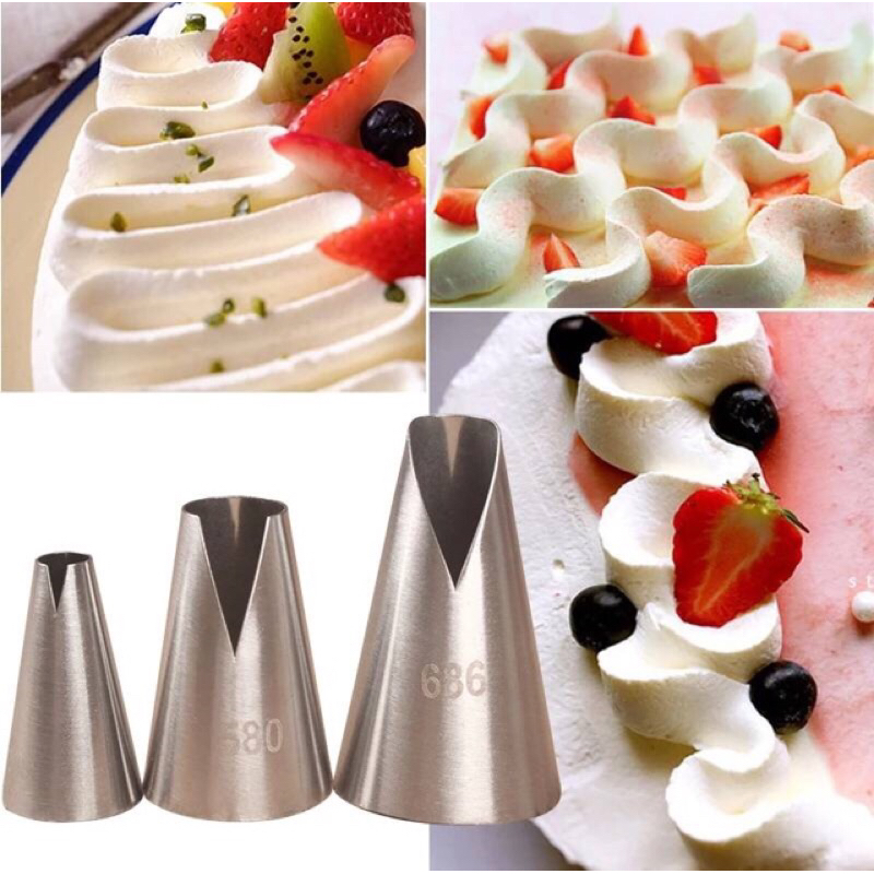 Stainless Steel Ice Cream Piping Tip 580, 686 | Shopee Malaysia