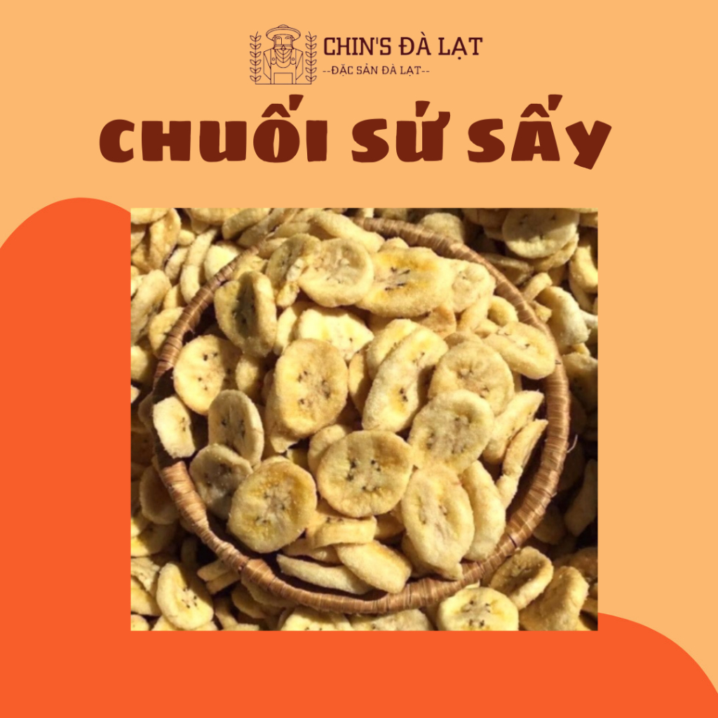 500g Sweet and Crispy Da Lat Dried Porcelain Bananas (slightly ...