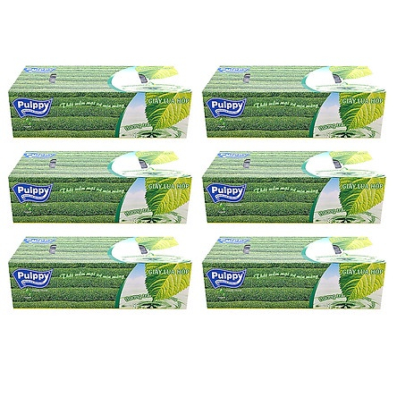 Lot of 6 boxes of Pulppy tissue paper Green tea flavor 100 sheets x 2 ...