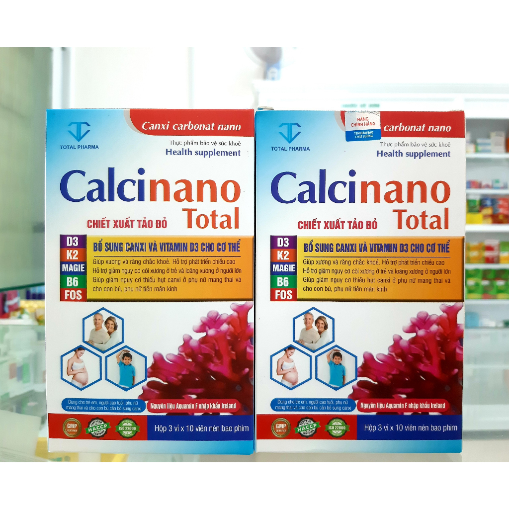 Calcium and vitamin D3 -Calcinano Total supplements with red algae ...