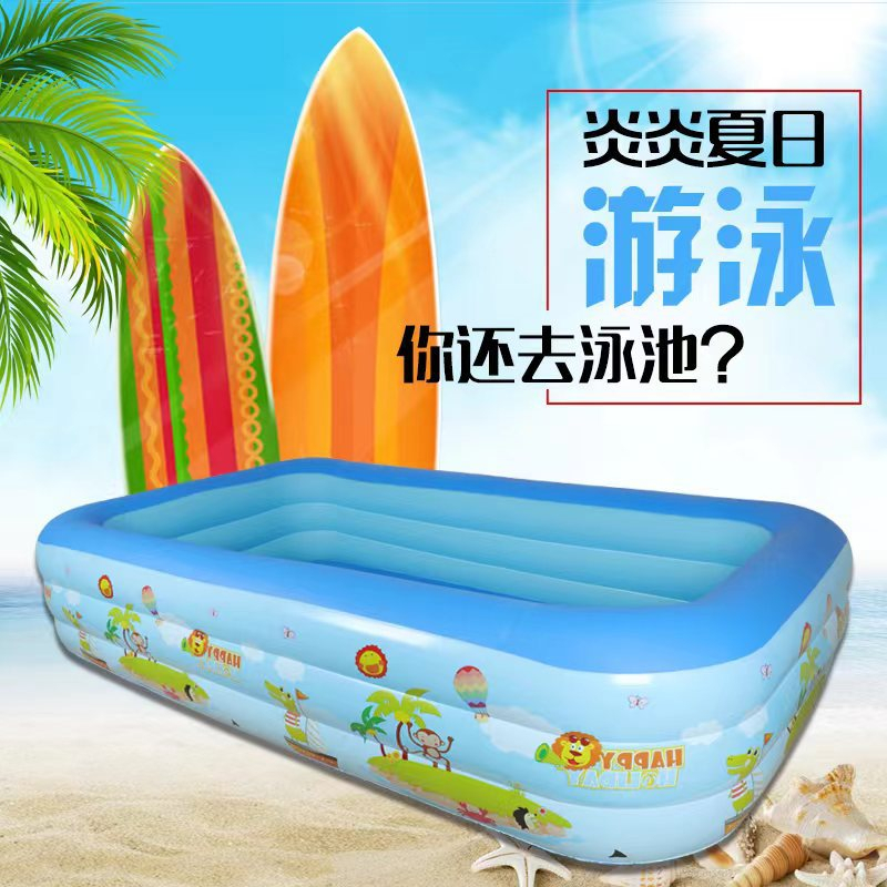 Swimming Pool, 03-Storey Family Pool, PVC Material, Size 1m3, 1m5, 1m8 ...