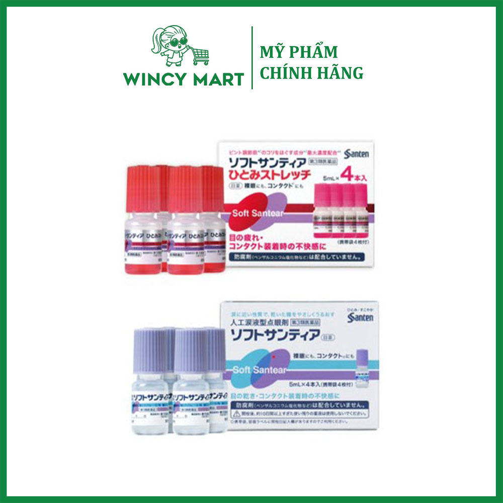 Santen Soft Santear Artificial Eye Drops Full 2 Colors Blue And Red ...