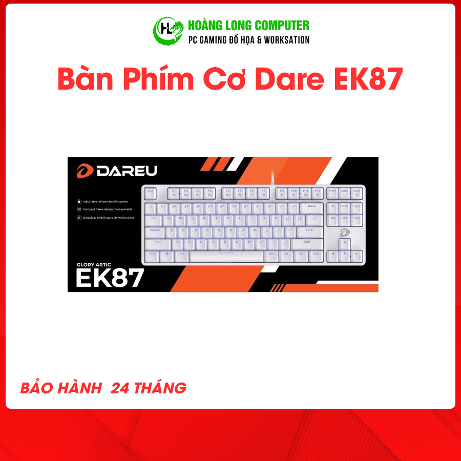 Gaming Keyboard Dareu EK87 White Switch Blue Hoang Long Computer ...