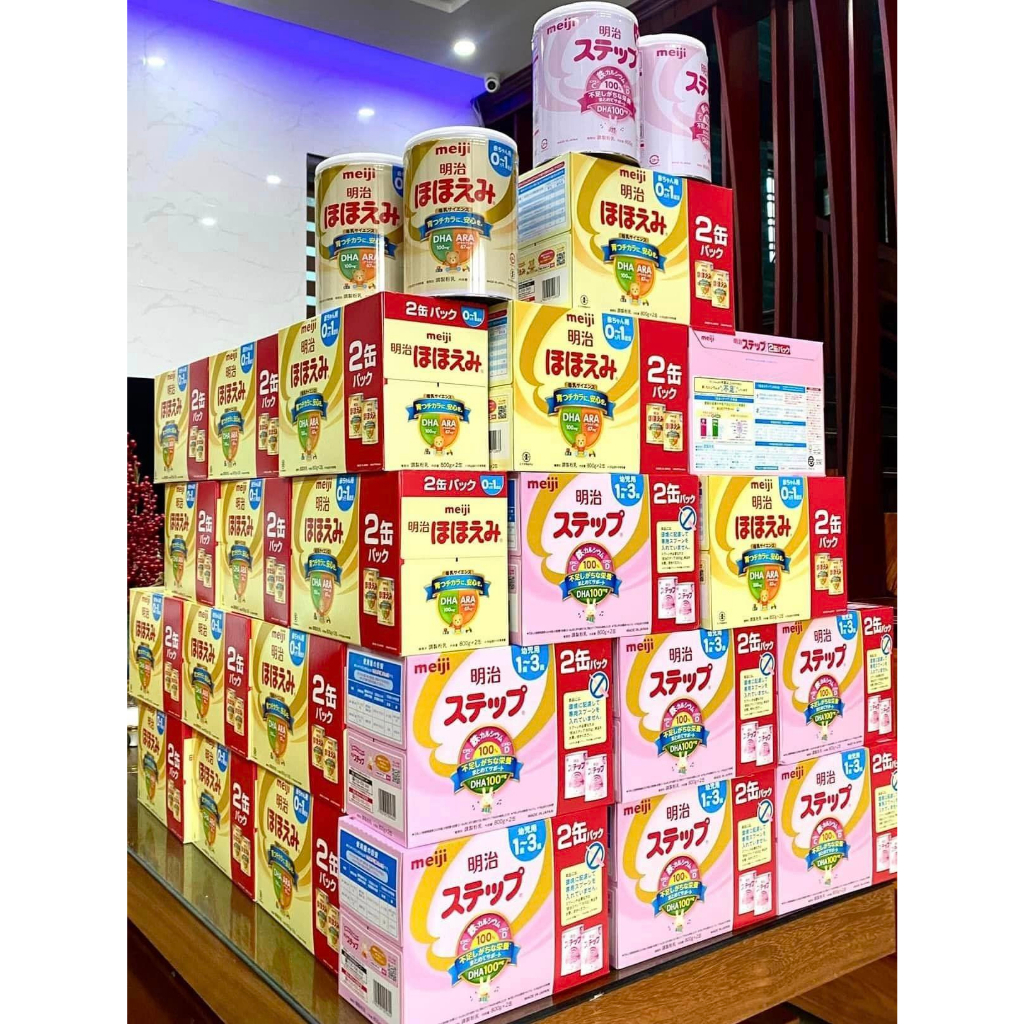 Meiji Thanh Milk, Cans No. 0 and No. 9, 800g box domestically made in Japan, milk helps children ...