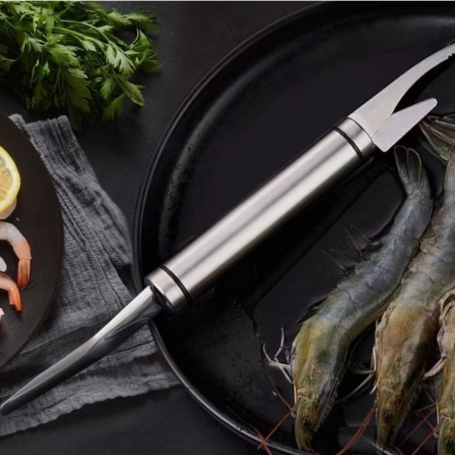 Stainless steel tool for peeling shrimp, deveining shrimp, making ...