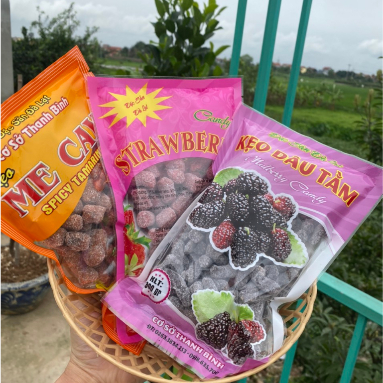 Package of 200g Mulberry, Strawberry, Spicy Tamarind Candy | Shopee ...