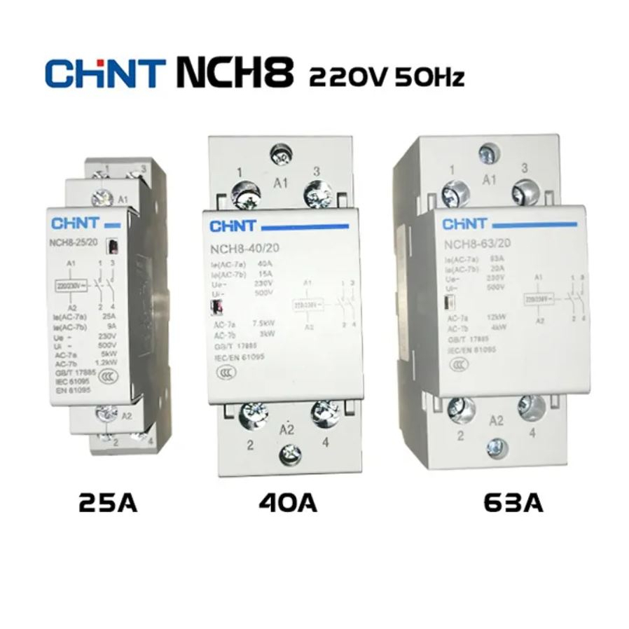 Starter from 1 phase Chint NCH8-/220V (25A, 40A, 63A) intermediate switching product line with ...