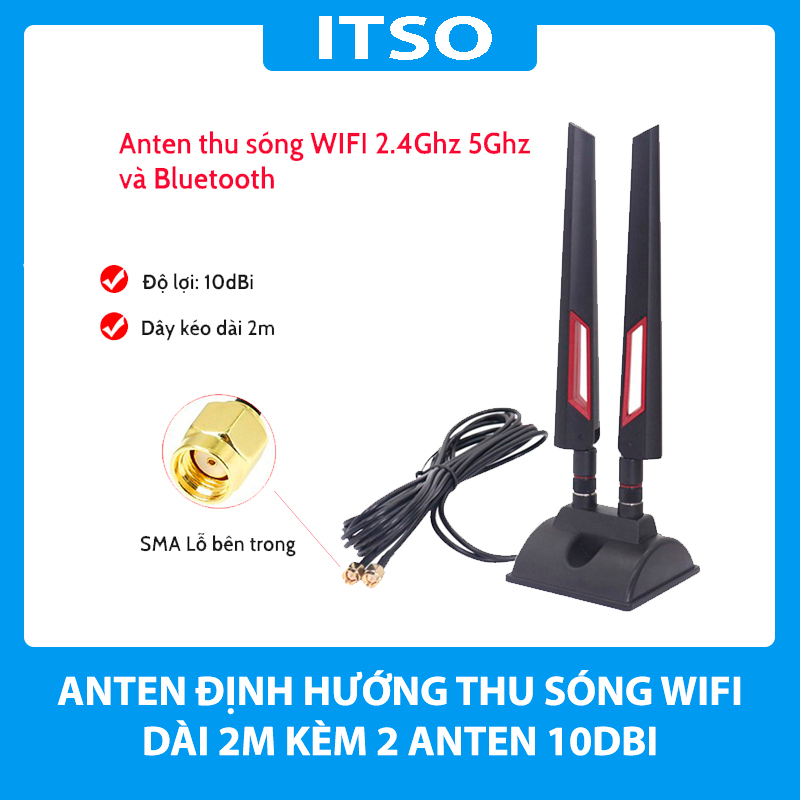 10dbi x2 Bluetooth WIFI Receiver Directional Antenna Set (2m Cord ...