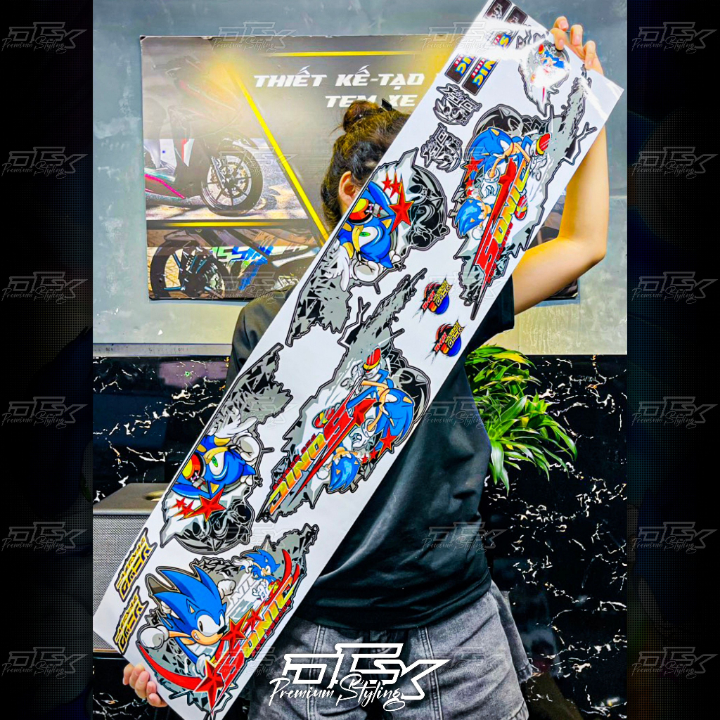 Sonic Car Sticker Set, Decoration, Scratch Cover | Car Stickers ...