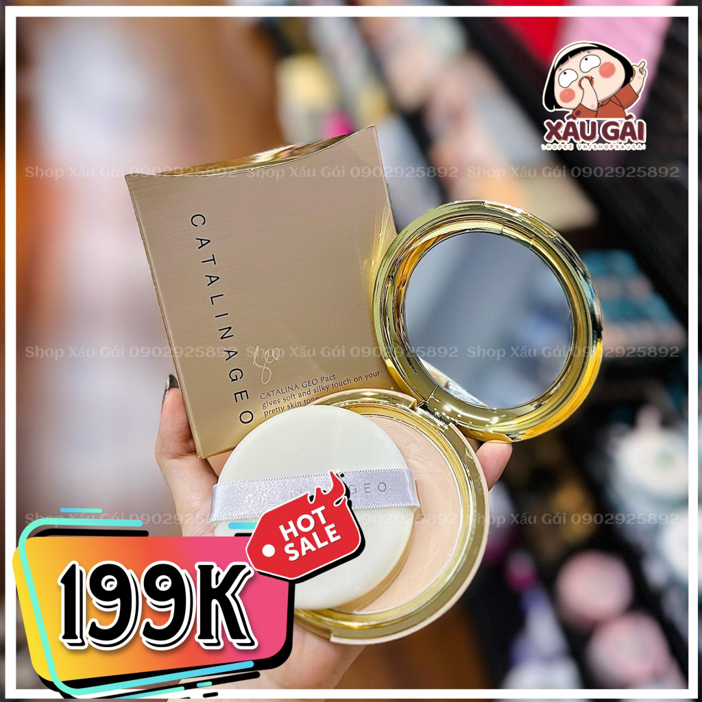Catalina Geo Pact Ultra-Fine Compressed Makeup Powder 22g Gold Box ...