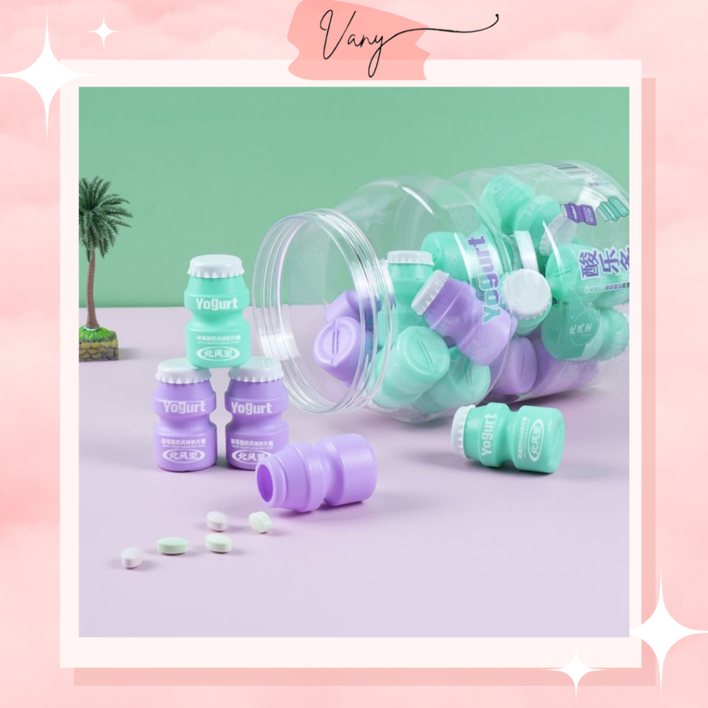 Delicious Yogurt Tablets with Green Apple Purple Grape Flavor in Small ...
