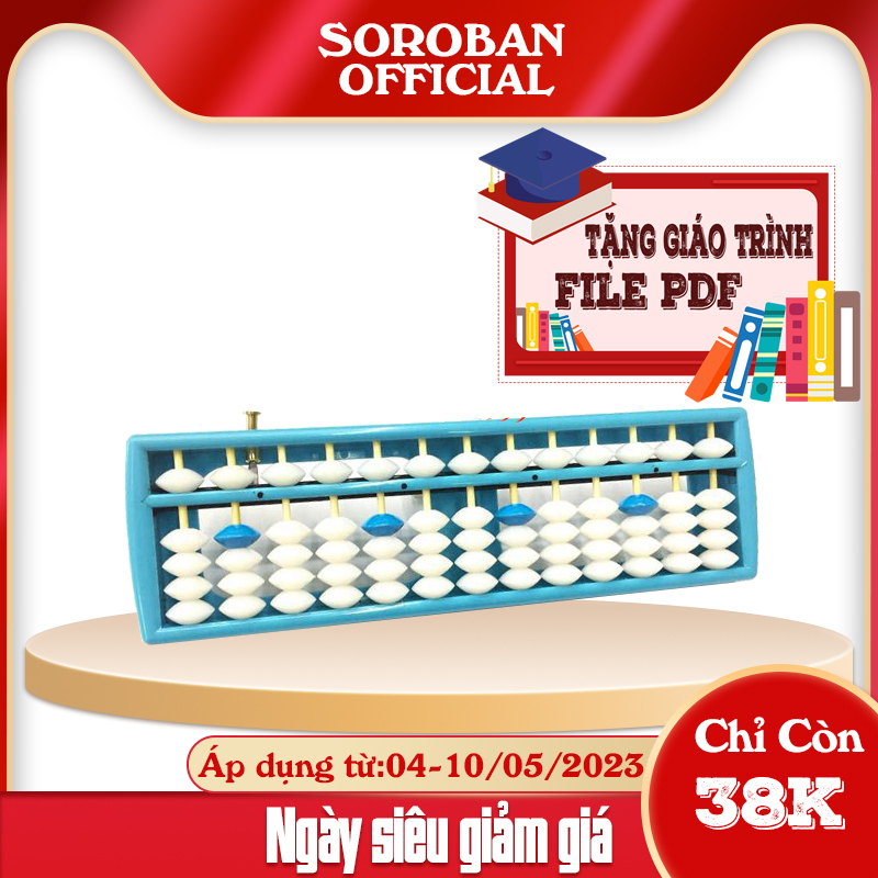 13 Column soroban Abacus With reset Button To 0 - Blue Frame For ... 13 Column soroban Abacus With reset Button To 0 - Blue Frame For ...
