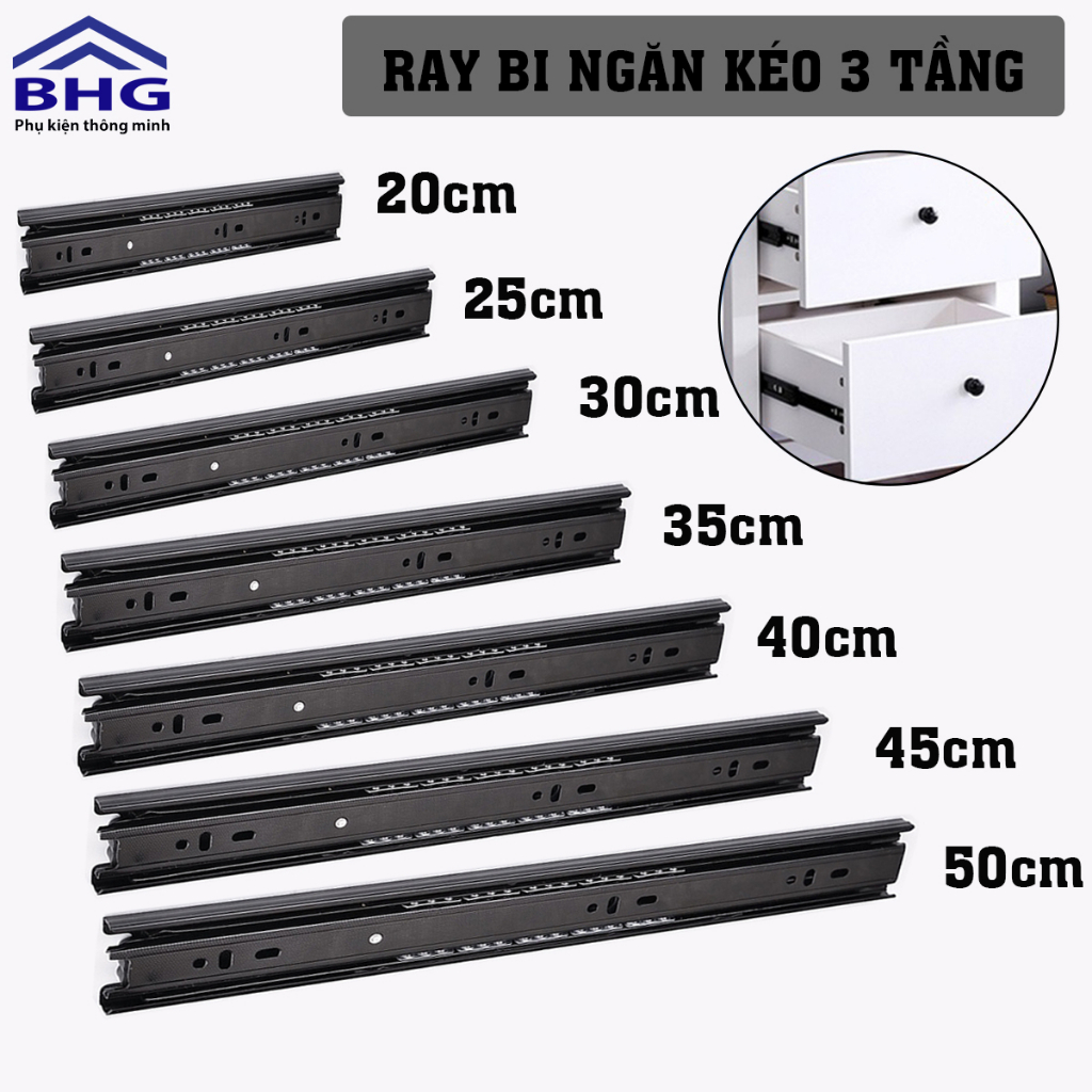 (Genuine)Drawer Rail 40cm-50cm, Kitchen Cabinet Rail, 3-Tier Wardrobe ...