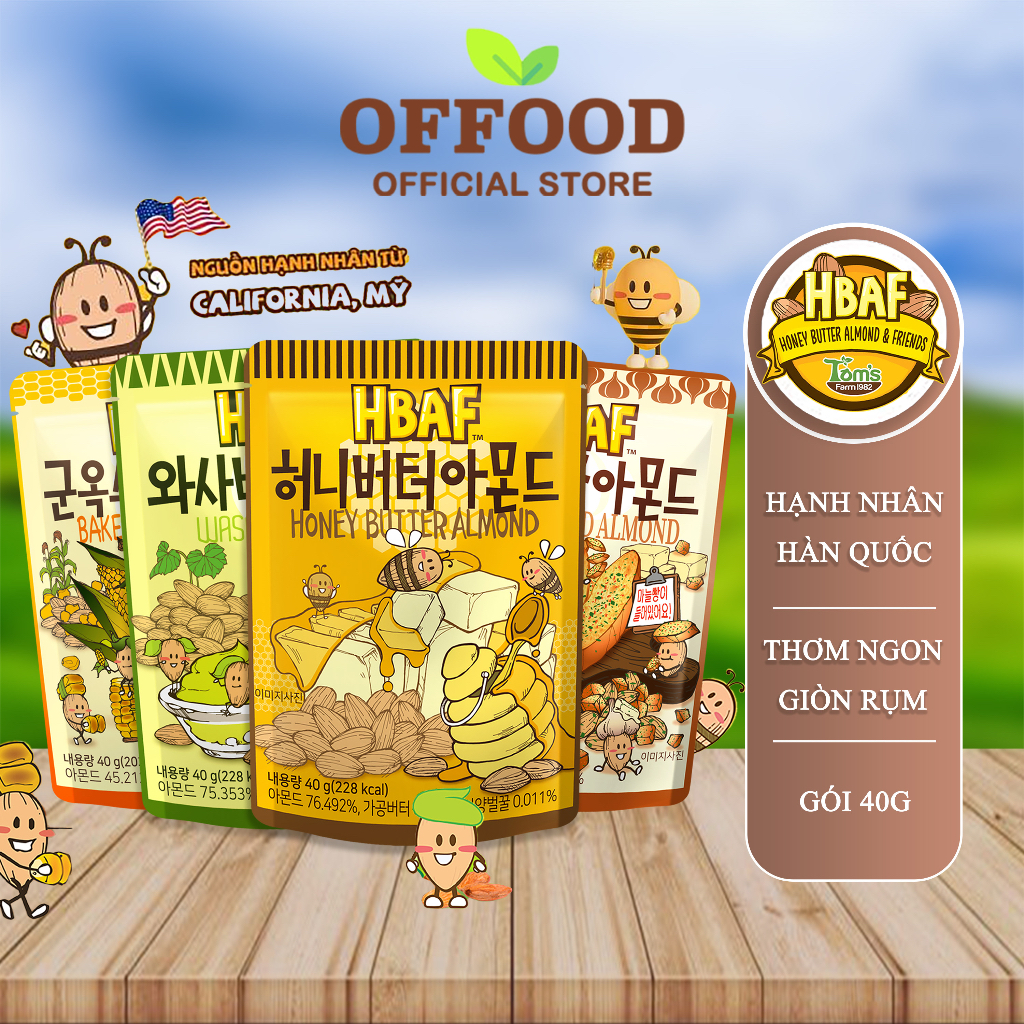 Hbaf Korean Almonds (40g Pack) | Shopee Malaysia