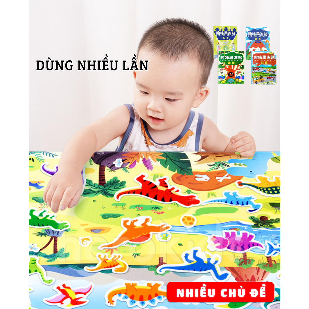 Sticker set with many themes for children, peel-and-stick stickers that ...