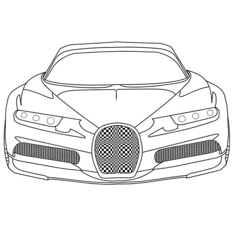 Bugatti Supercar - Set of 20 Racing Car Coloring Pages A4 A5 Size For ...