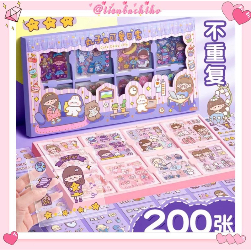 Sticker Box Of 200 Cute Stickers (PVC) | Shopee Malaysia