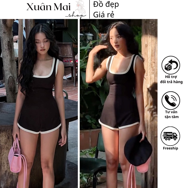 Jum Thigh Two Straps White Border Square Neck Thick QC Toothpick hot hit Mai Phuong Bui | Shopee ...