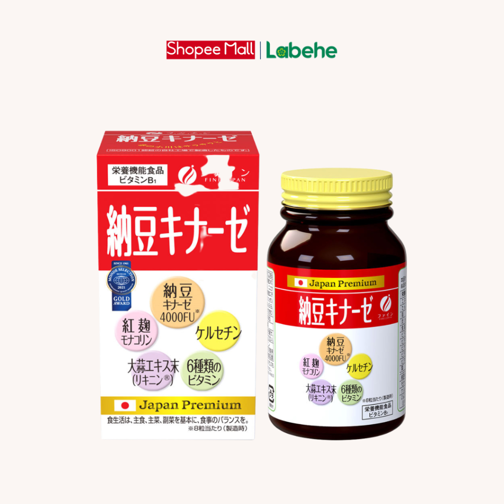 Nattokinase 4000 FU Fine Japan Ear Treatment Support oral tablet 240 ...