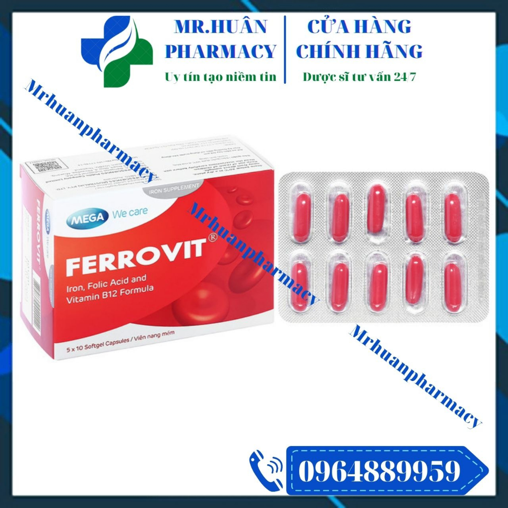 Ferrovit (Box Of 50 Tablets) - Iron, Folic Acid And Vitamin B12, Helps ...
