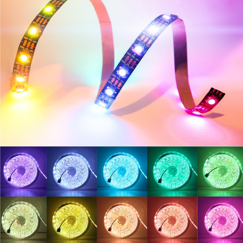 Ws2812b 5V Full LED 5050RGB waterproof LED strip with programmable ...