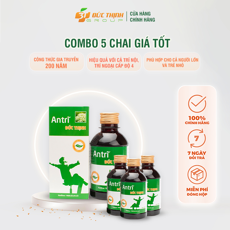 [Combo of 5 bottles] An Tri Duc Thinh Syrup - Supports the reduction of ...