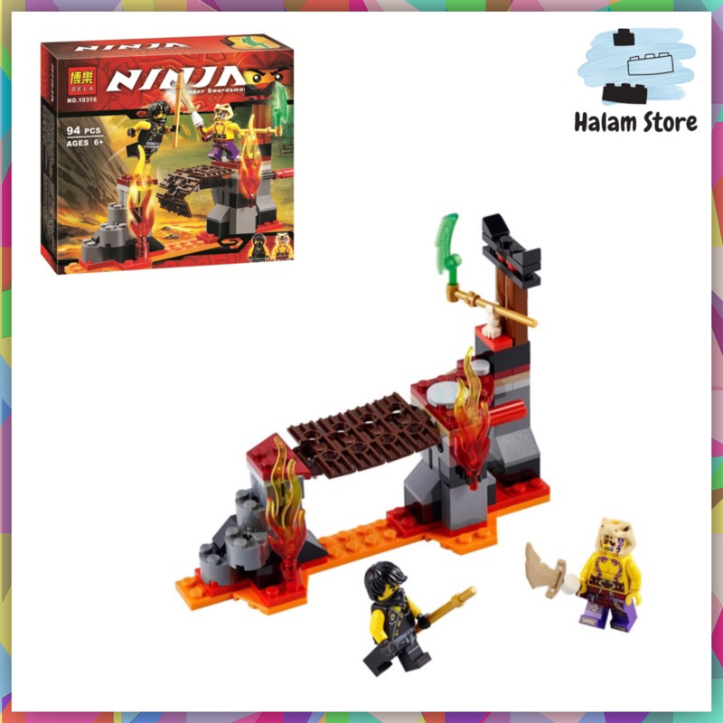 Ninjago season 4 assembly toy Bela 10316 70753 - Lava Falls Cole battle ...