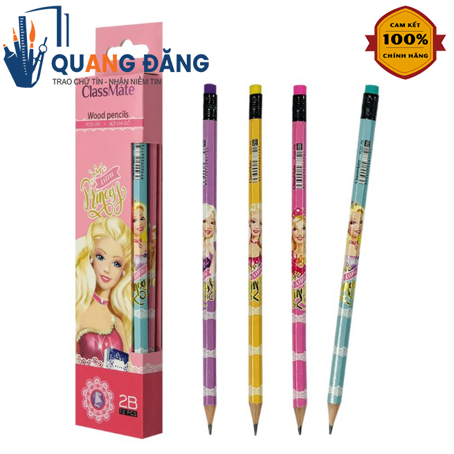 2b Classmate wood pencil with PC01 PR eraser, pencil with princess ...