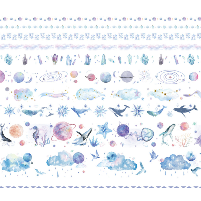 Ocean Washitape Set of 10 decorative tapes ocean universe moon stars ...