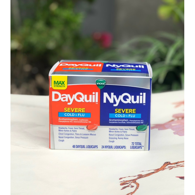 Vicks Dayquil & Nyquil Severe Cough And Flu Reliever Tablets 72 Tablets ...