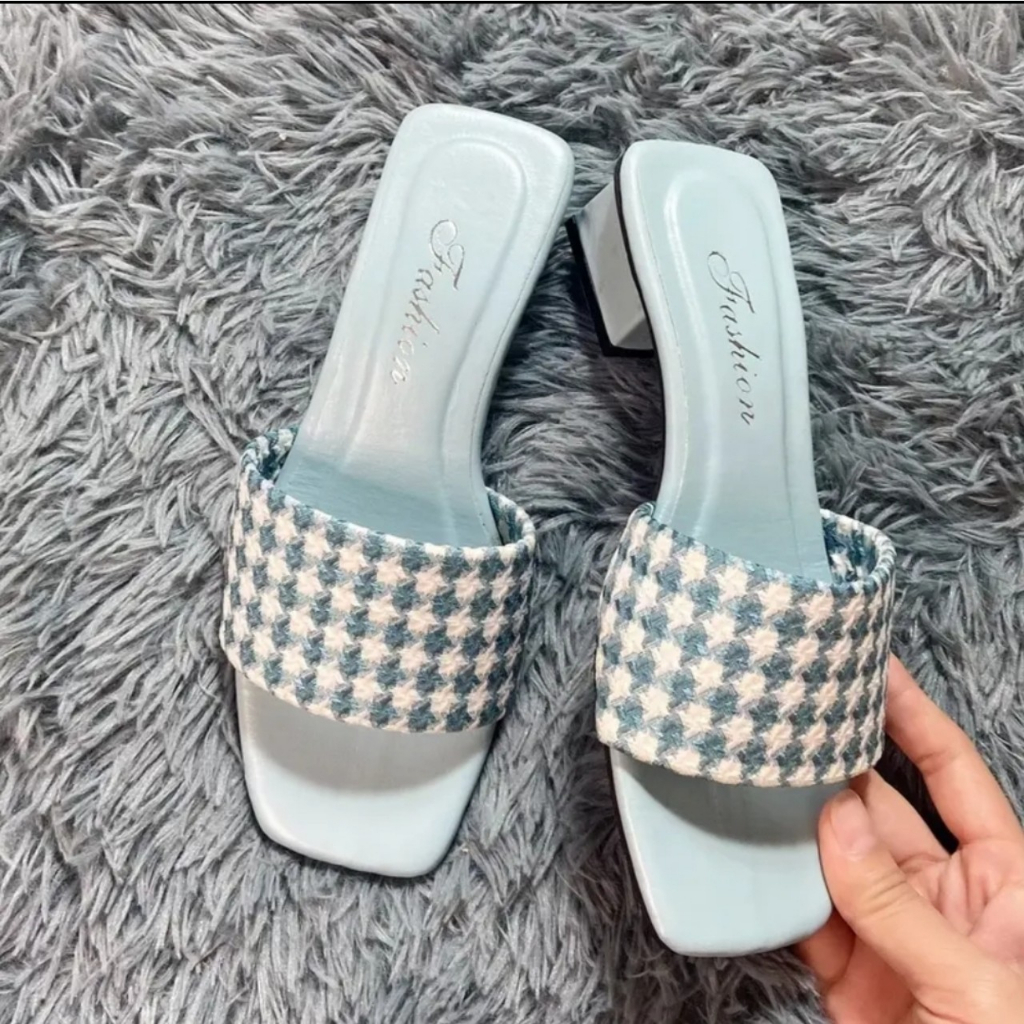 ANN women's fashion clogs with wide straps, luxurious 3-inch square ...