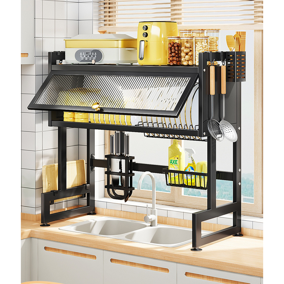 Smart multi-purpose dish rack made of carbon material for the sink to ...