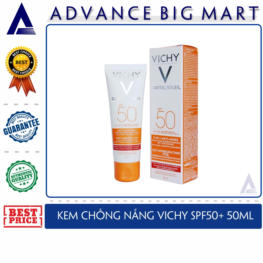[DOMESTIC France] VICHY Sunscreen SPF50+ 50ml (all types) | Shopee Malaysia