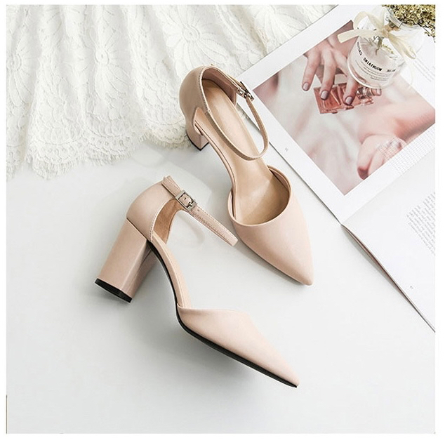 High Heels With Square Heels 7Cm Traditional Vintage Style For Women ...