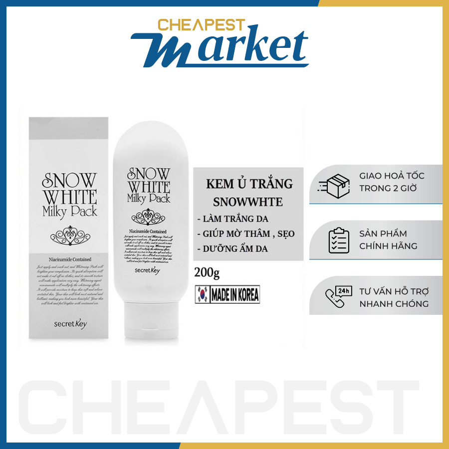 Secret Key Snow White Milky Pack face and body whitening cream (200ml ...
