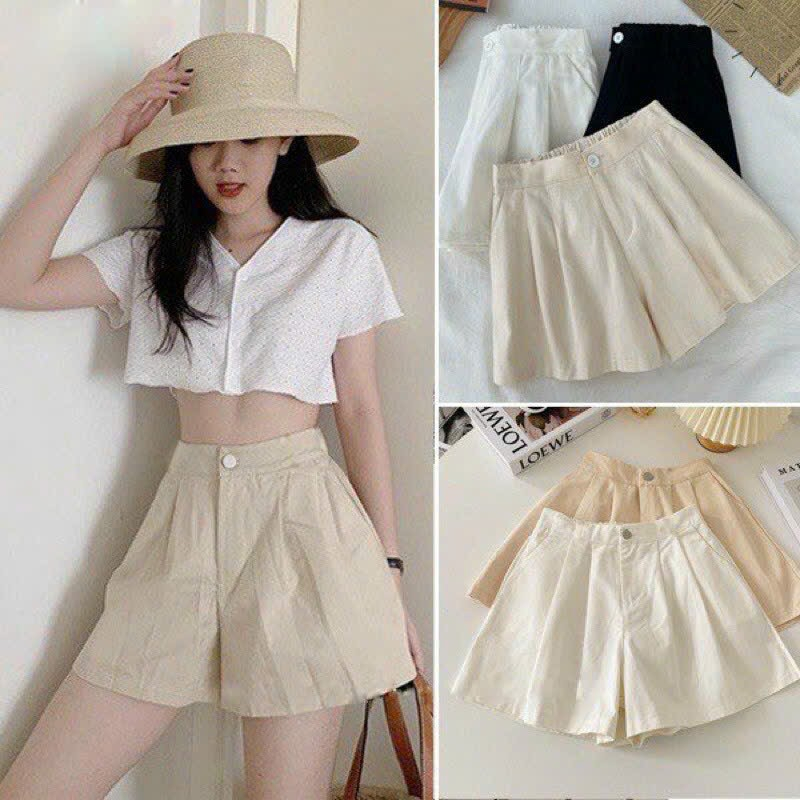 Shorts Women 106 Letter A Shape Of Rough Linen With A Front Zipper ...