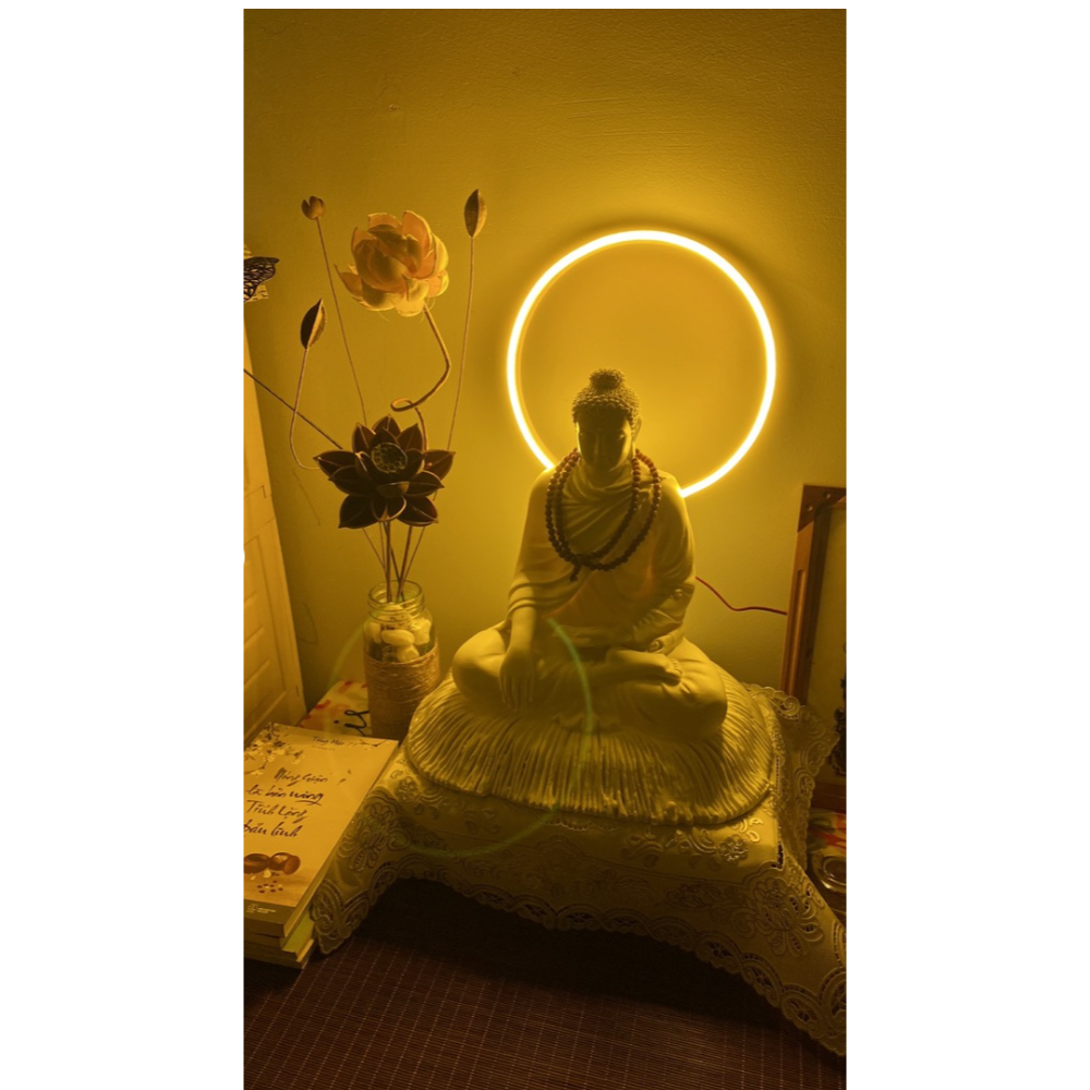 Led neon light ring (18cm) decorates altar statue with power source ...