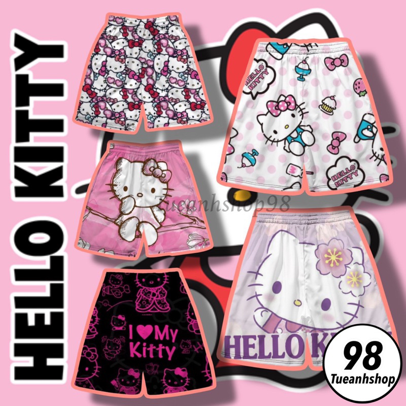[New Model] Hello Kitty Cartoon Loose Shorts Cartoon CottonShorts Men ...