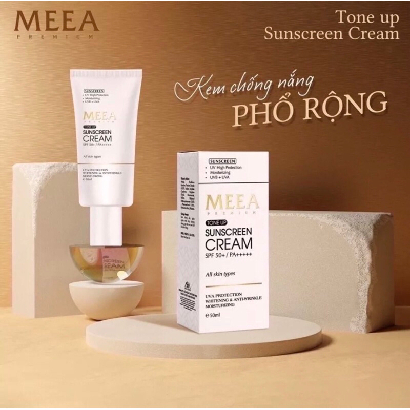 Genuine MeeA Organic Sunscreen Full 50ml - Skin Tone Lifting Sunscreen ...