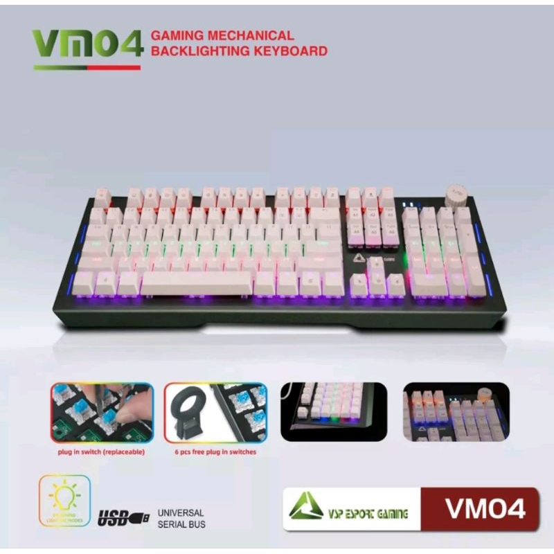 Vsp VMO4 Keycap Mechanical Keyboard Specialized in gaming | Shopee Malaysia