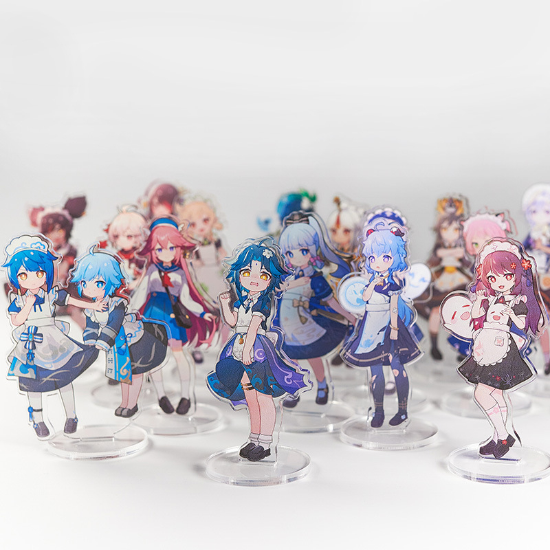 Keychain, anime Standee Klee Qiqi Kamisato Ayaka Ganyu Zhongli Keqing ...