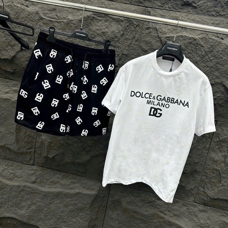 Men's short sleeve clothes Dolce cotton with chest letters printed with ...