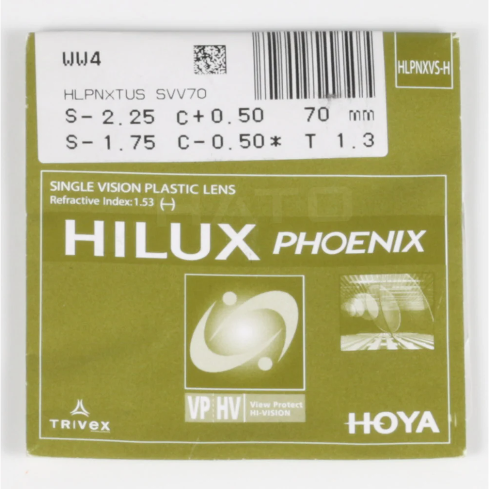 Hilux Phoenix Hoya 1.53 Tivex Anti-Break Japanese Lenses (Company ...