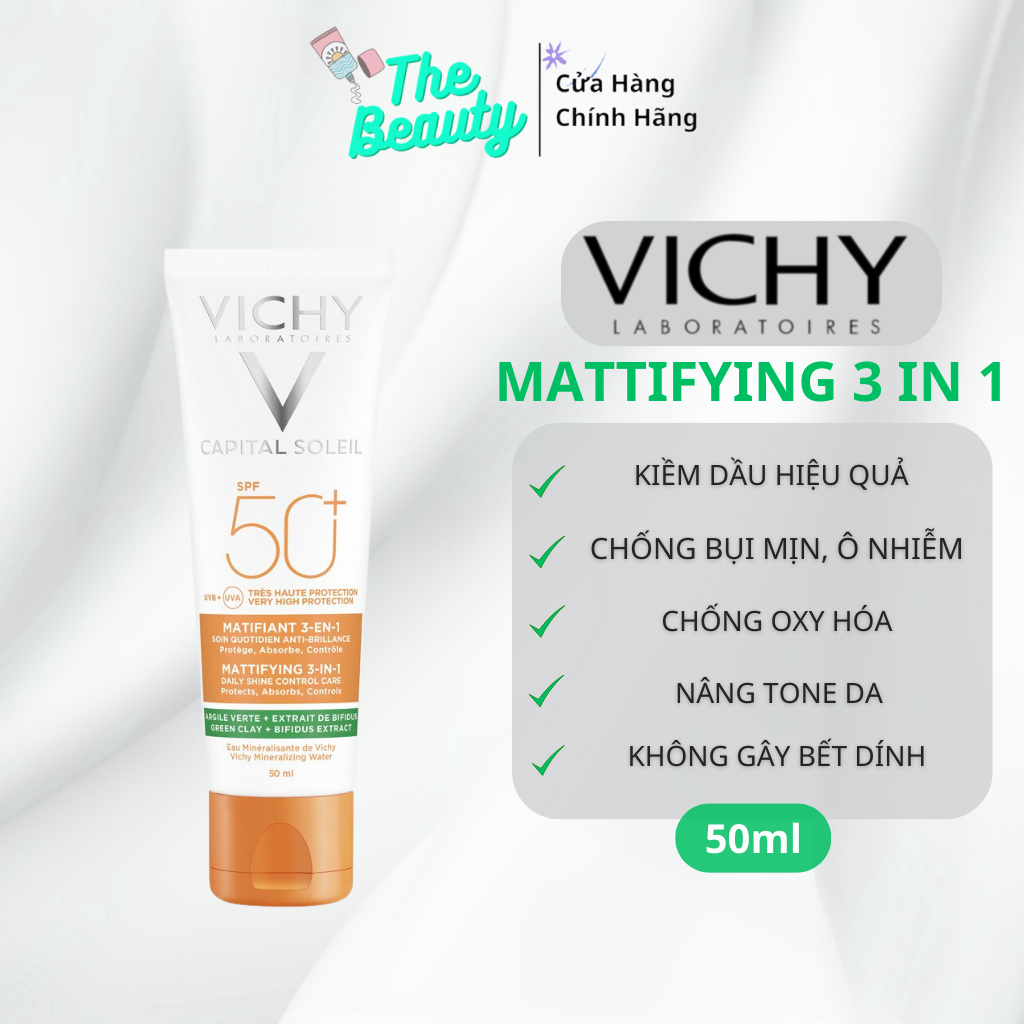 Vichy Sunscreen Spf50+ Capital Soleil Mattifying 3in1 Anti-UVA + UVB ...