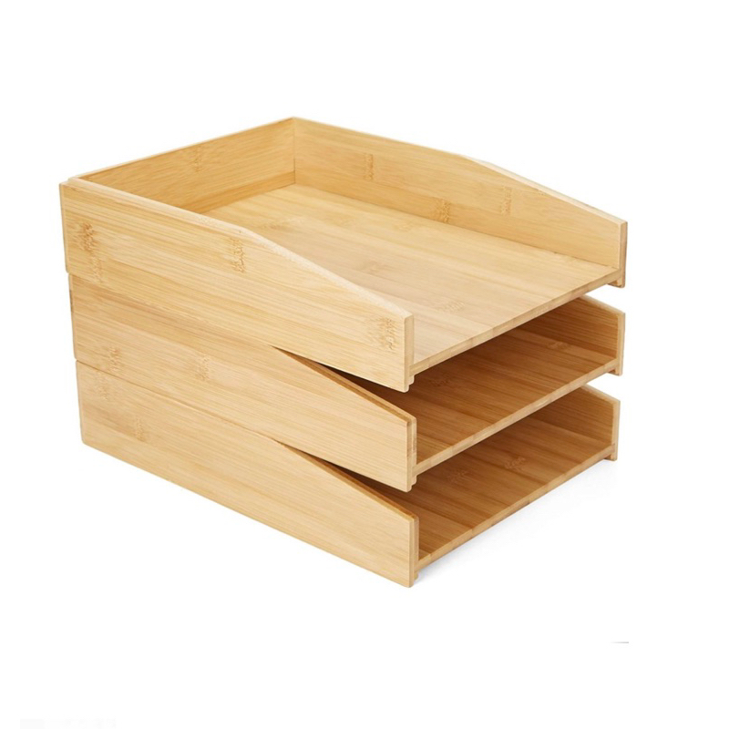 Bamboo wood A4 document tray, file tray, book and newspaper tray ...