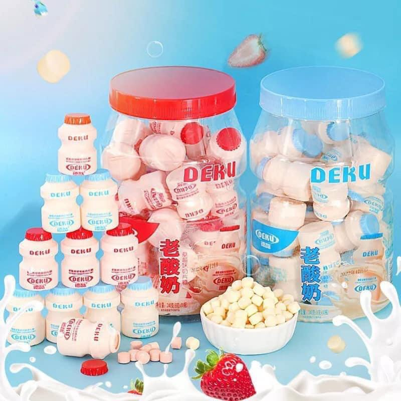 DEKU yogurt candy large box of 30 jars of 350g can be eaten and crushed ...