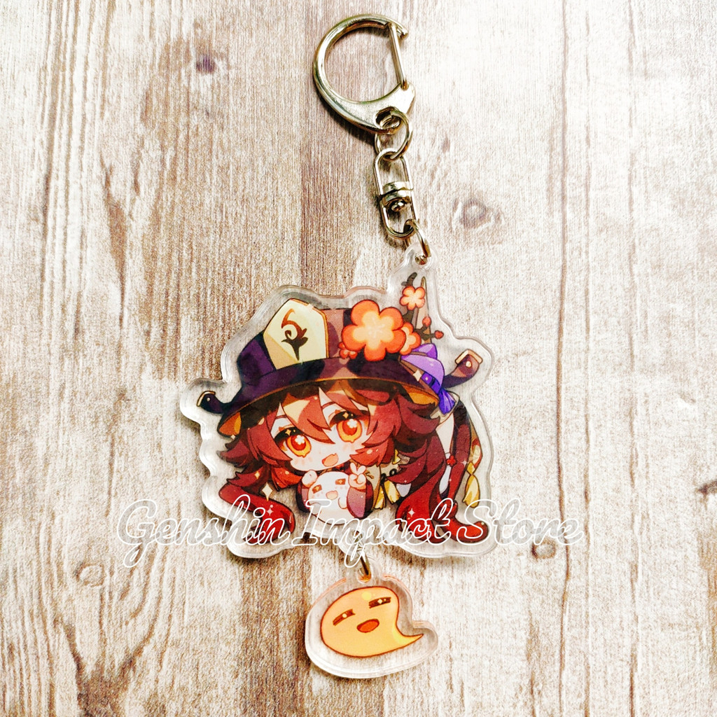 Hutao game genshin impact M4 HU TAO character keychain (printed in the ...