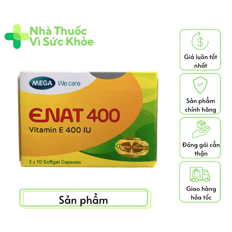 [Genuine] Enat 400 vitamin E supplement, anti-aging (Box of 3 blisters ...