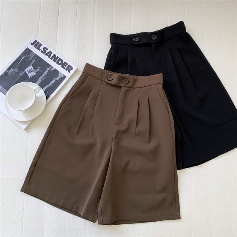 Korean Style Ruby 2-Button Mid-Waist Shorts Short Pants Women | Shopee ...